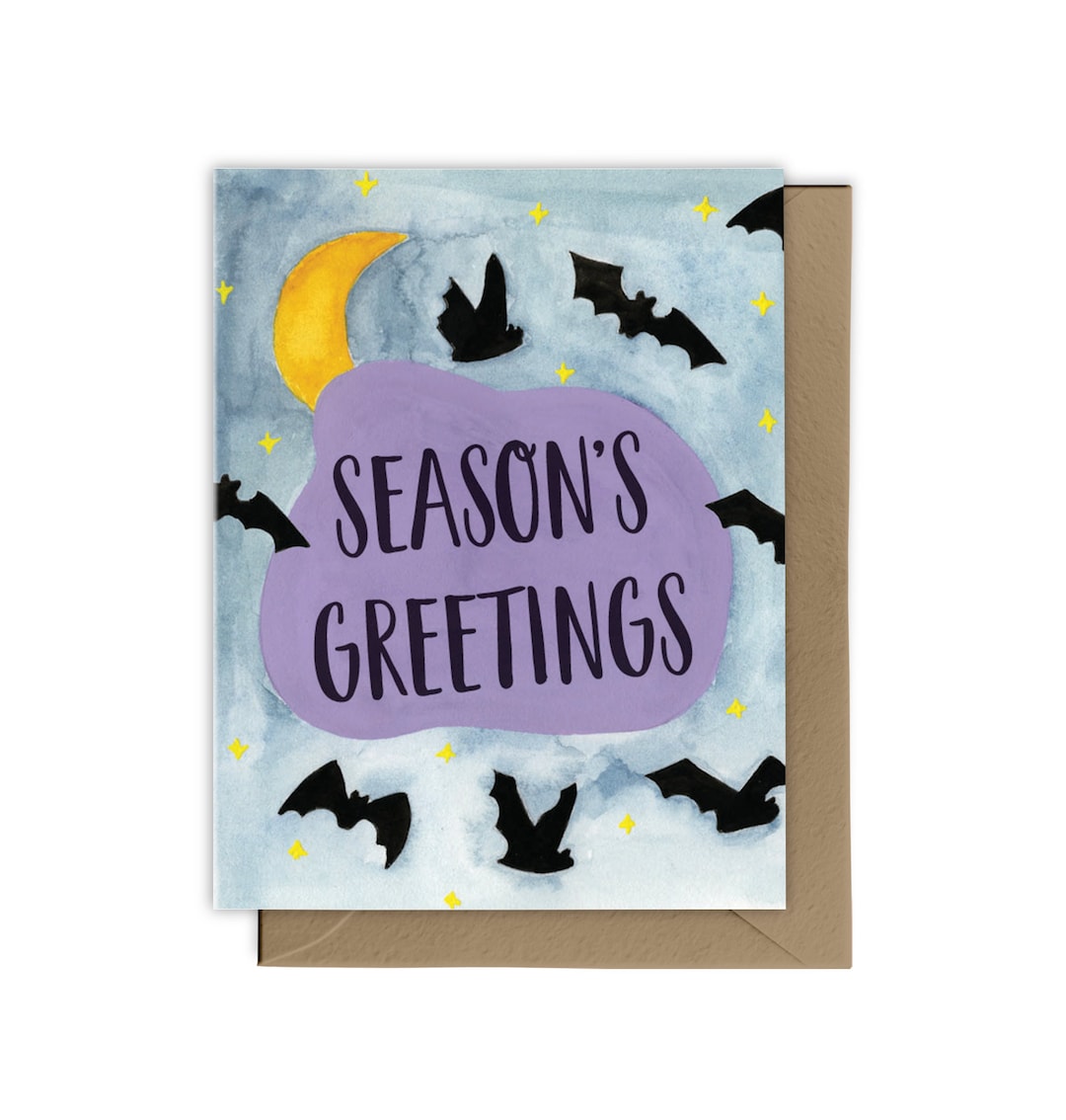 Halloween Card, Bat Card, Spooky, Season's Greetings, Witchy - Etsy