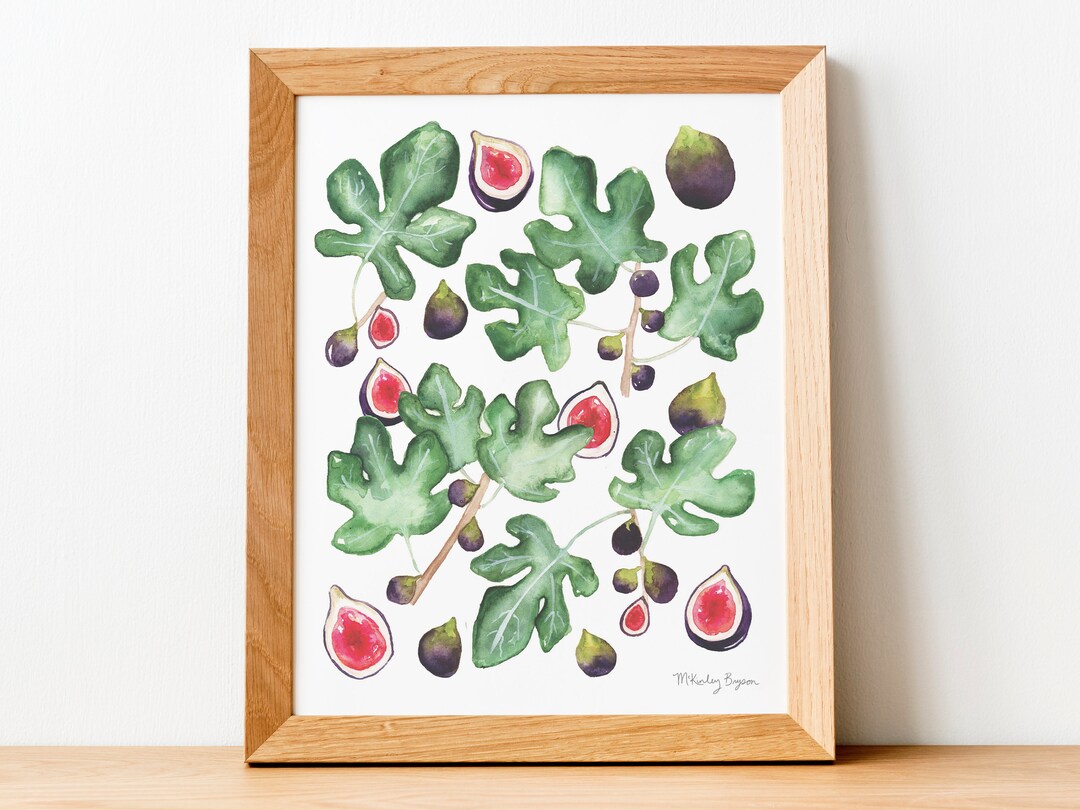 Fig Watercolor Art Print, Fig Painting, Fruit Painting, Kitchen Decor ...