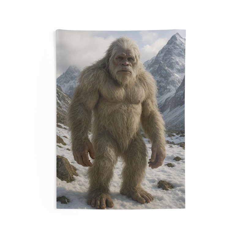 Yeti Tapestry | Abominable Snowman Art, Cryptid Decor - Etsy