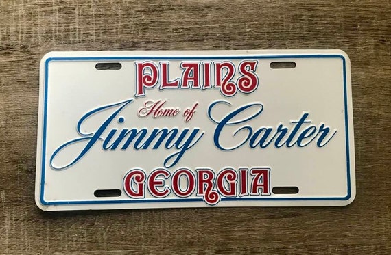 Jimmy Carter Plains Georgia License plate tag 1980's - Gem