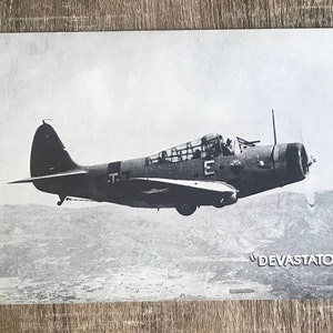 Vintage DEVASTATOR Aircraft Photo Douglas TBD ID Card Fighter Plane ...