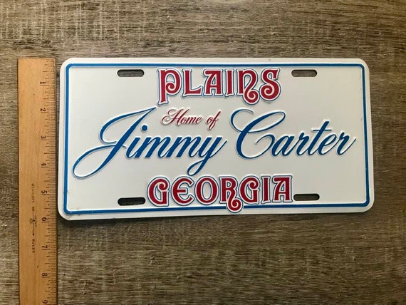 Jimmy Carter Plains Georgia License plate tag 1980's - Gem