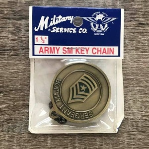 Army Sergeant Major Keychain Challenge Coin Style Vintage Military Key ...
