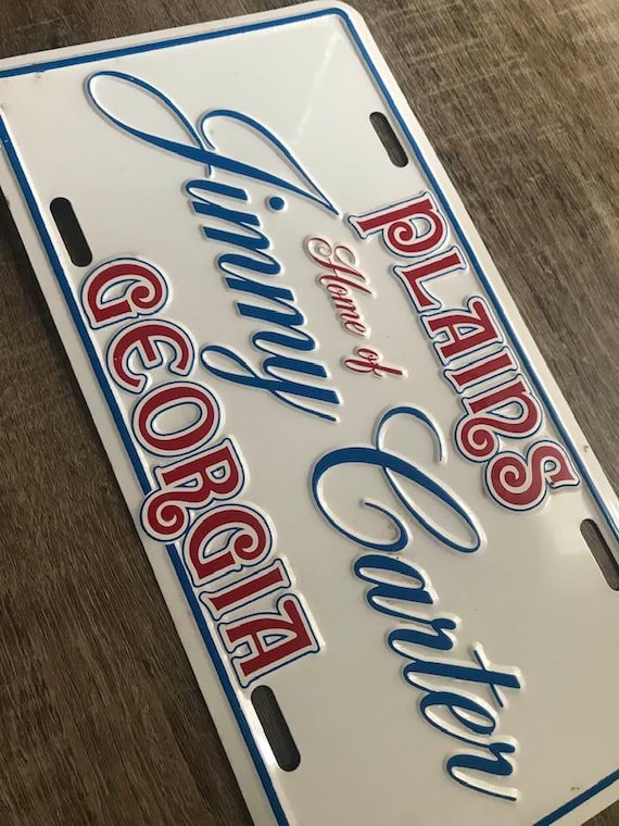 Jimmy Carter Plains Georgia License plate tag 1980's - Gem