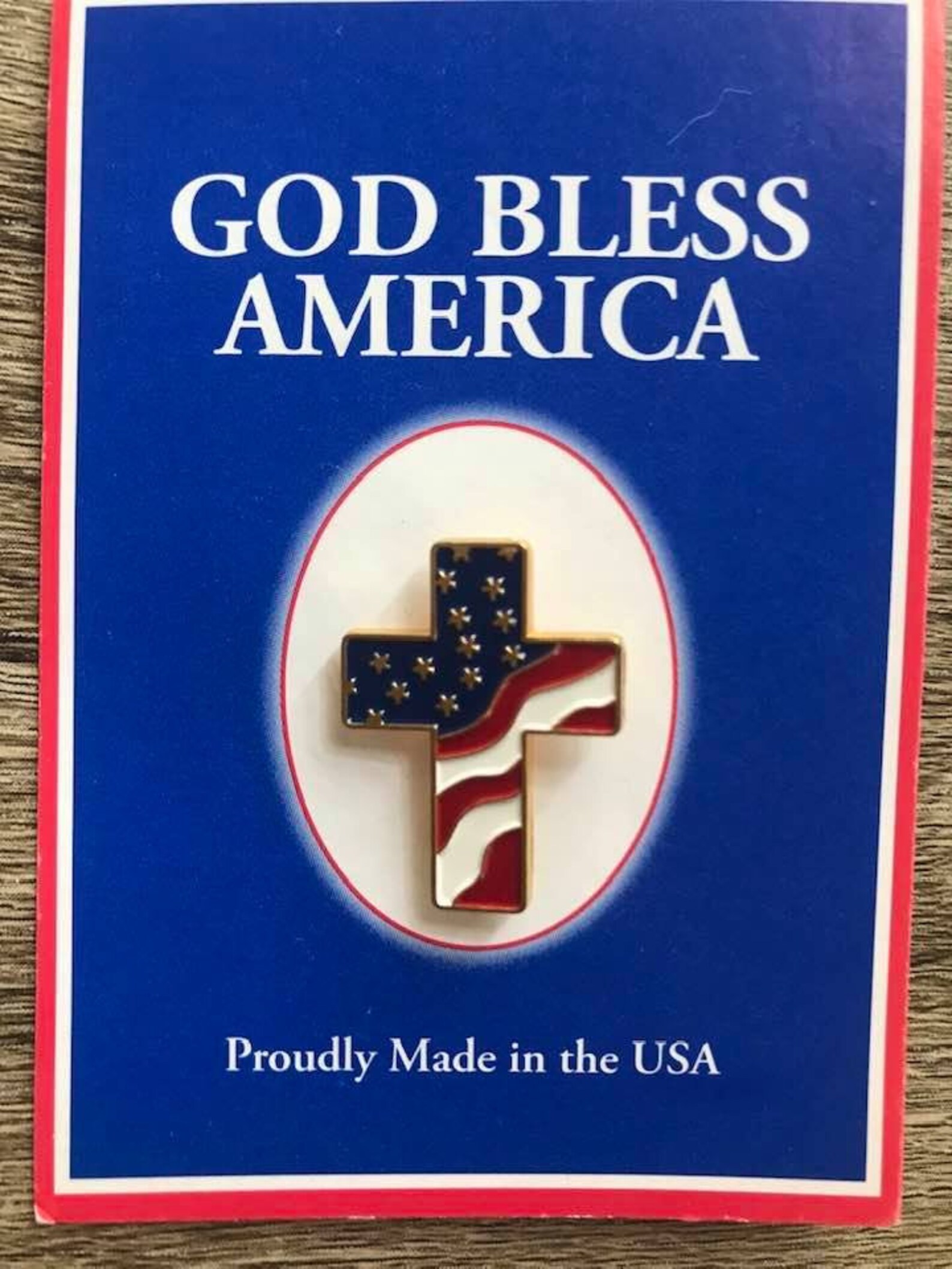 God Bless America Flag Cross Pin for Lapel / Hat - Etsy