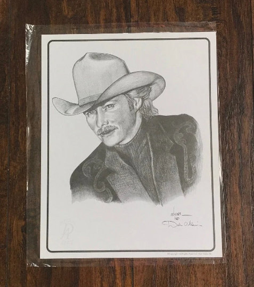 Alan Jackson Print by Dale Adkins - Signed Vintage Art Print - Country ...