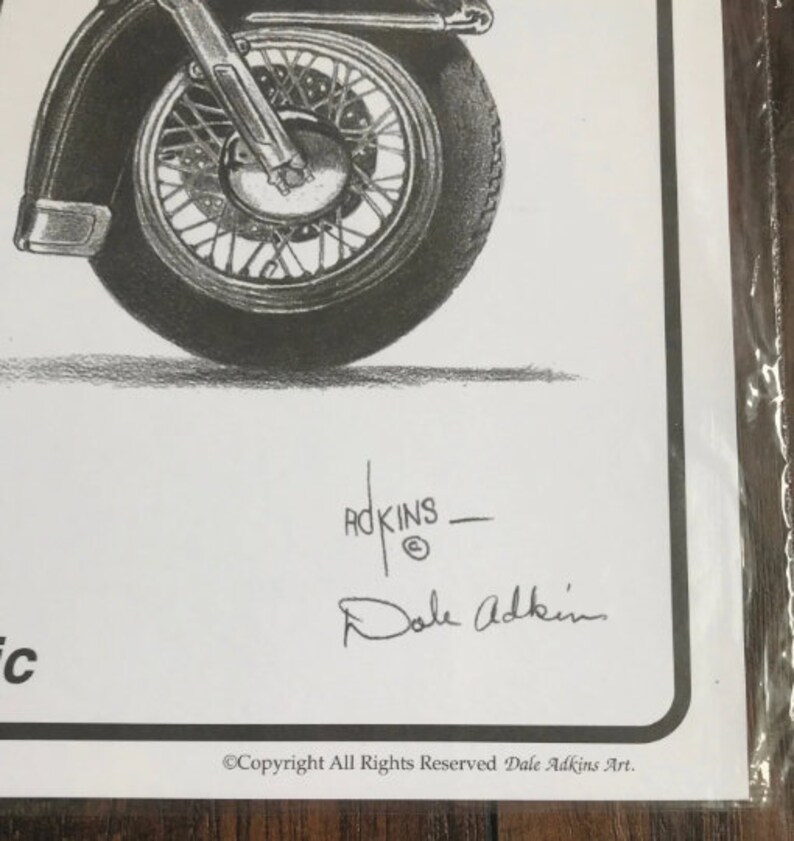 Harley Davidson Heritage Softail Classic Print by Dale Adkins Signed ...