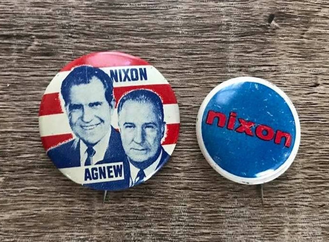 Vintage NIXON Agnew Campaign Buttons Pins Political Memorabilia ...