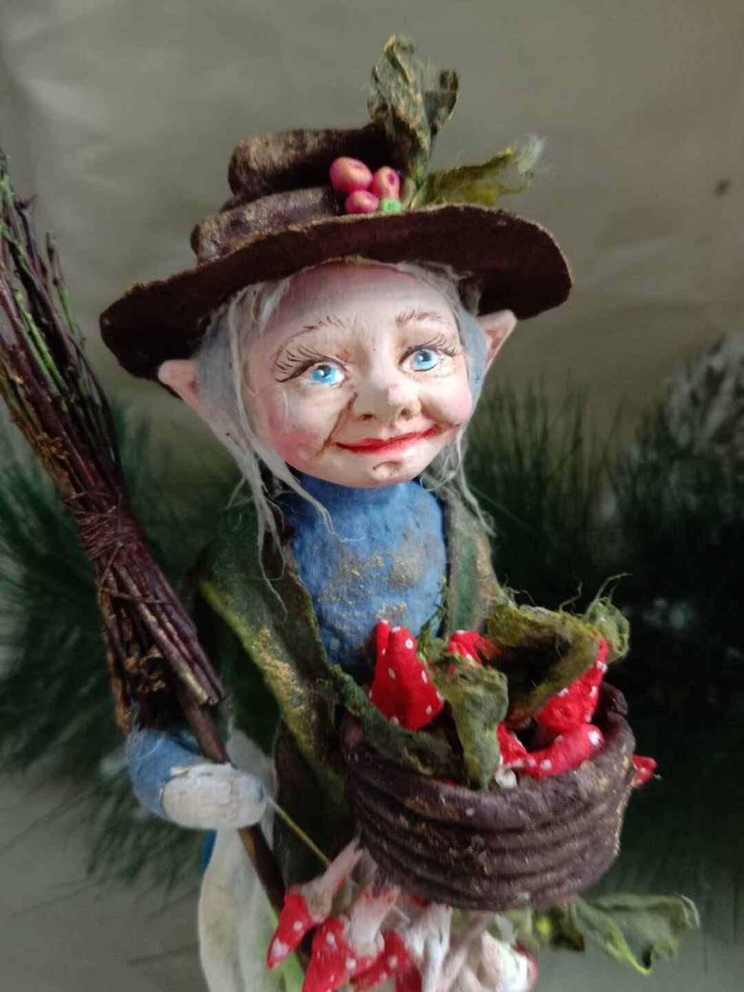 Spun Cotton Christmas Ornament, Witch Cotton Toy, Halloween Toy ...