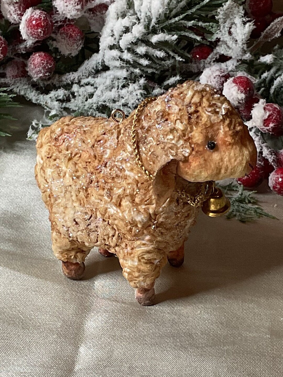Spun Cotton Christmas Sheep,lamb Figurines,farm Animal,victorian Sheep ...