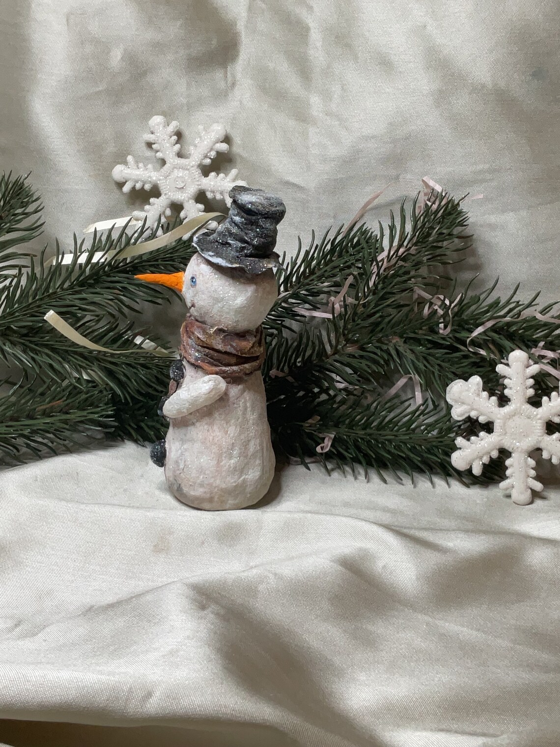 Spun Cotton Ornament Snowman, Snowman Ornament, Snowman Frosty, Happy ...