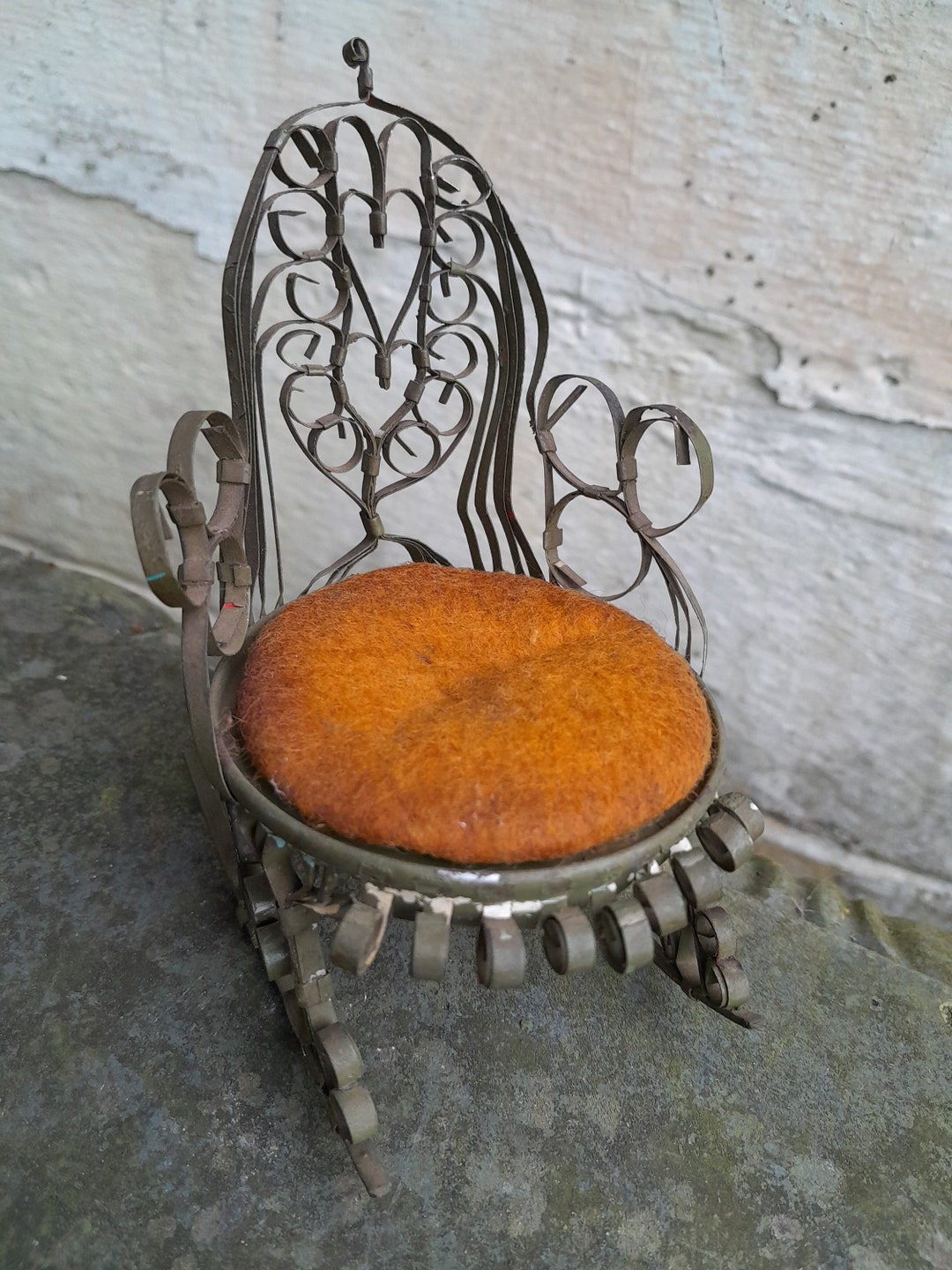 Vintage Tramp Art Rocking Chair Pin Cushion - Etsy