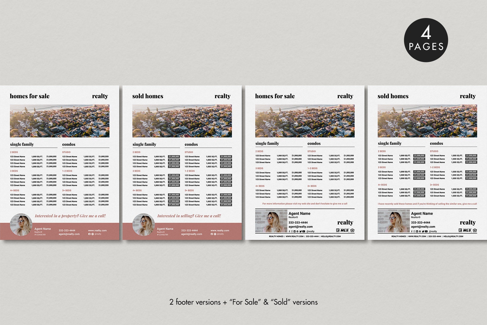 Real Estate Multiple Listings Flyer, Canva Template, Homes for Sale ...