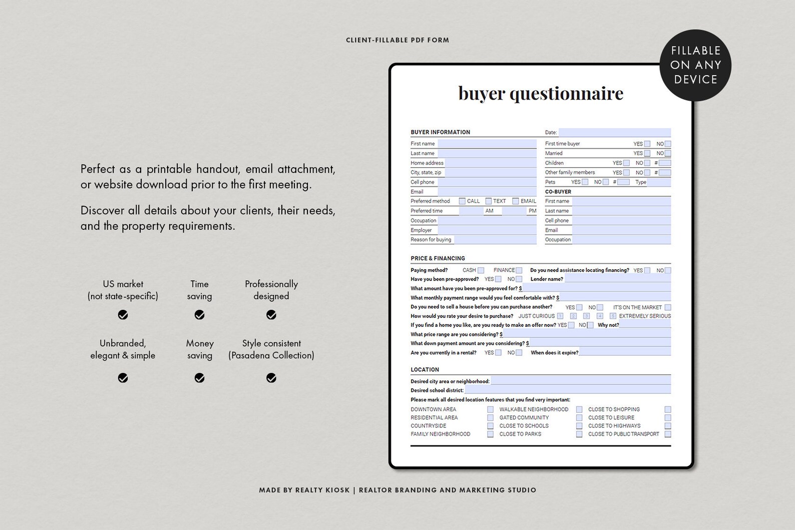 Real Estate Bundle, Buyer and Seller Questionnaire, Buyer Intake Form ...