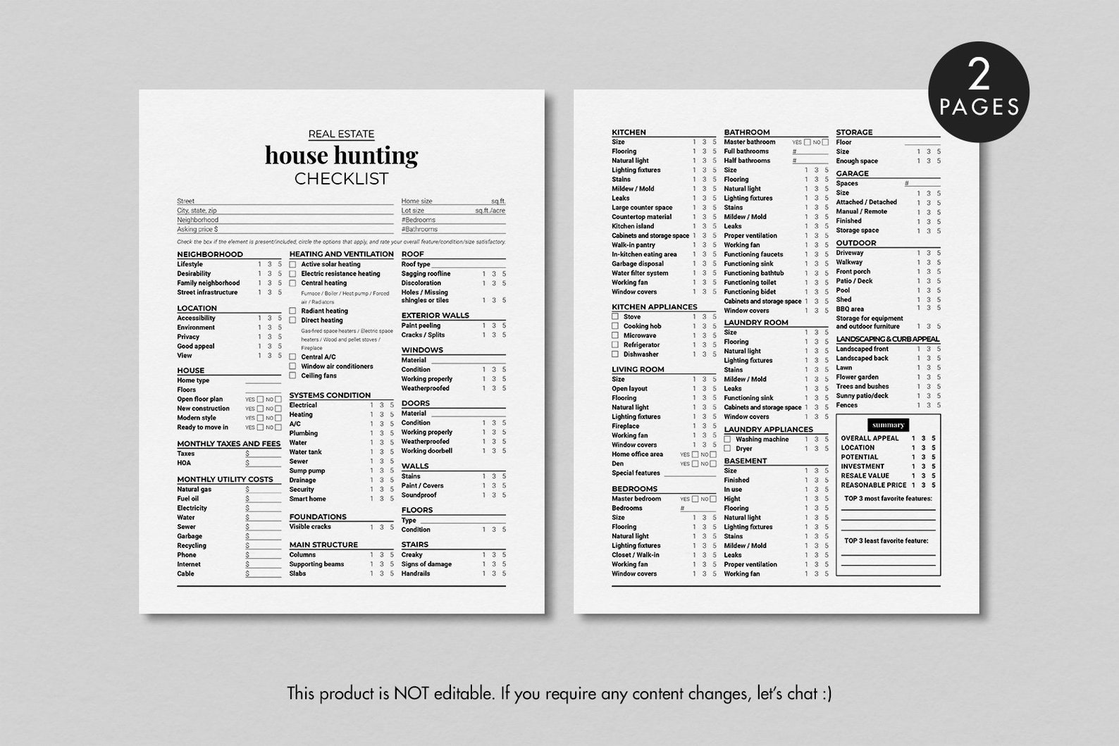 Real Estate House Hunting Checklist, Home Buyer Checklist, Dream Home ...