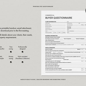 Commercial Real Estate Buyer Questionnaire, Commercial Property Buyer ...