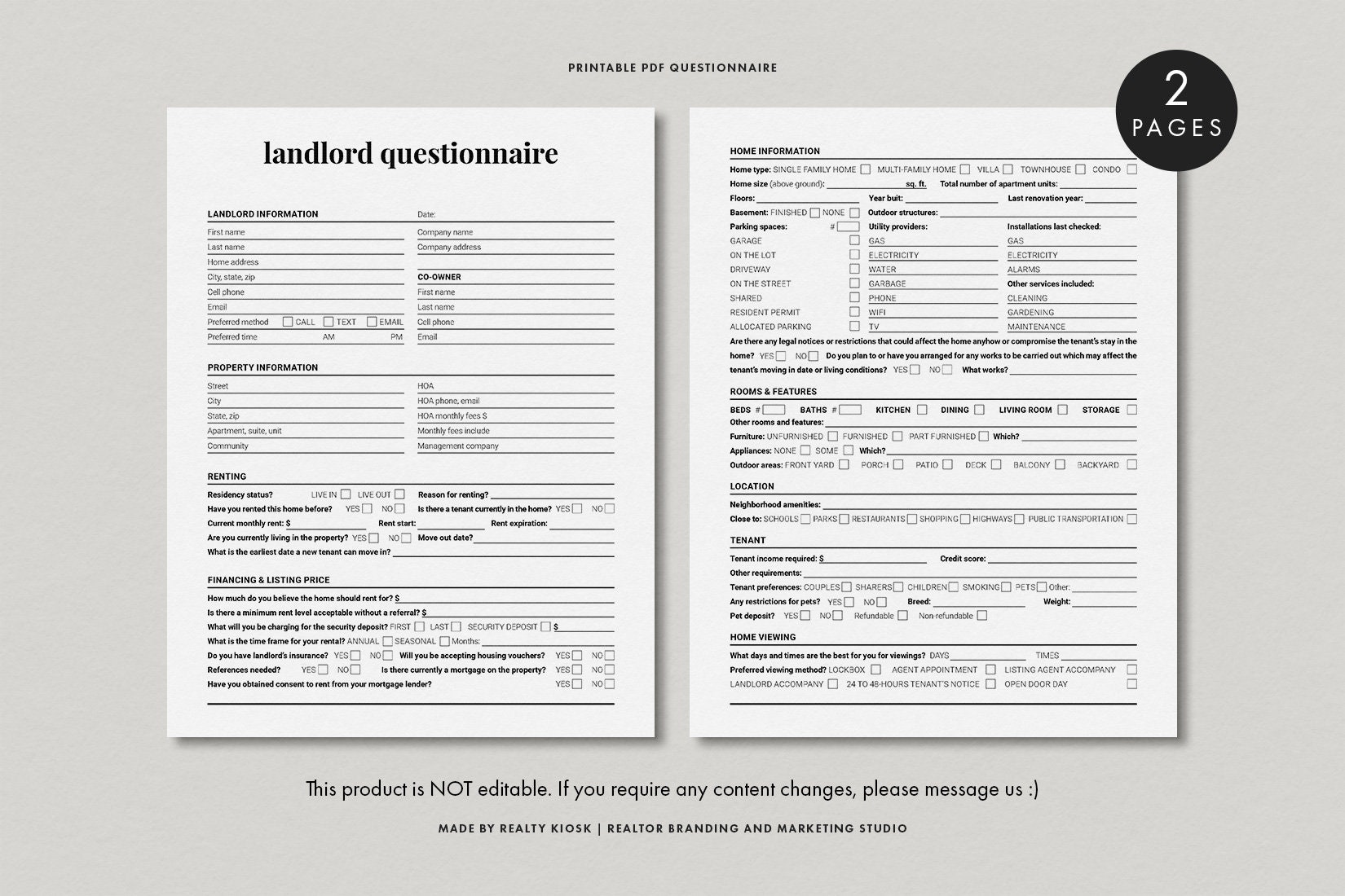 Ensemble immobilier, Questionnaire du locateur, Questionnaire du ...