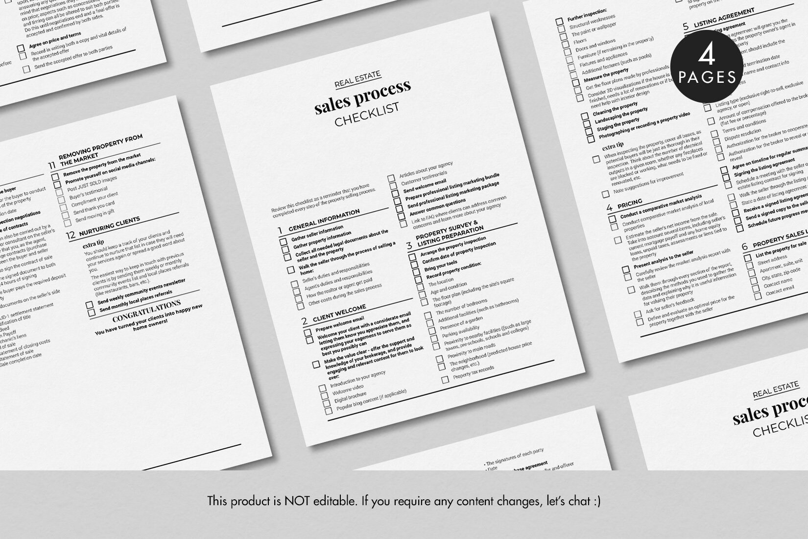 Real Estate Sales Process Checklist, Home Listing Checklist, Realtor ...