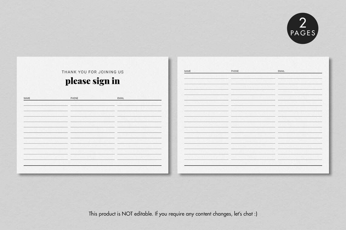 Real Estate Open House Sign in Sheet Guest Sign in Sheet - Etsy