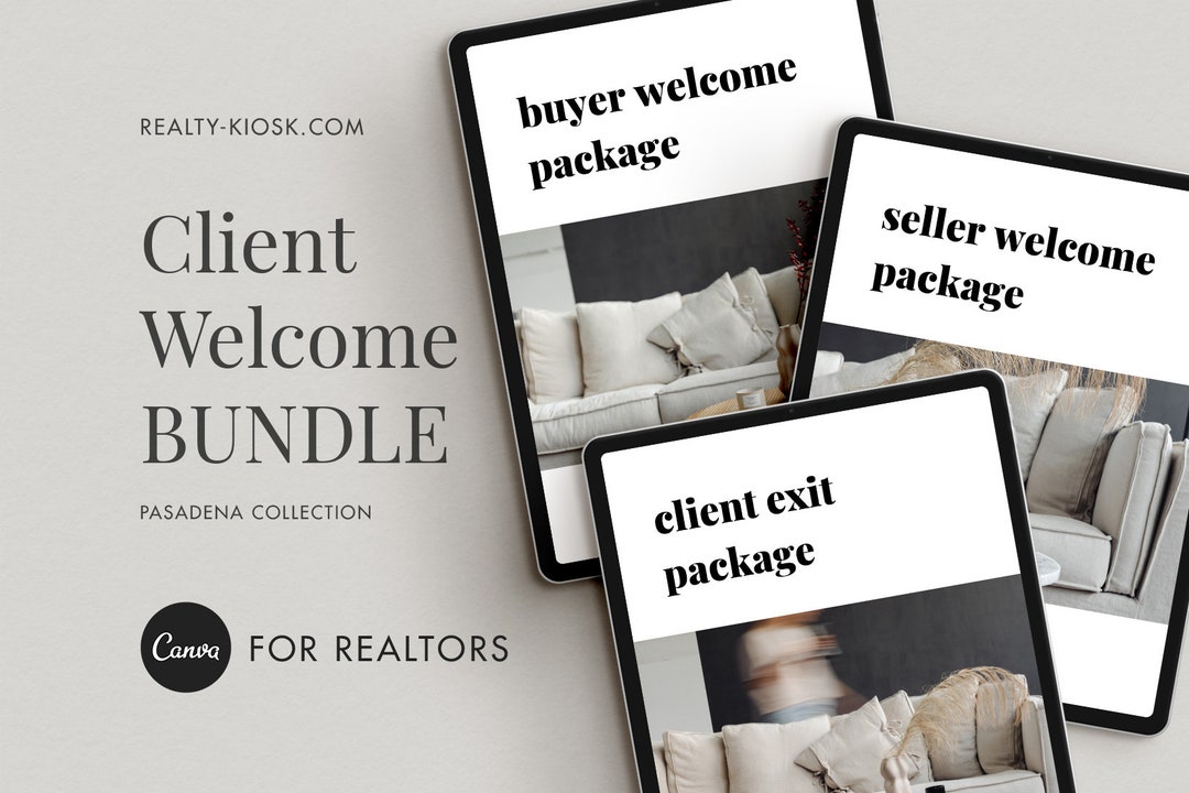 Real Estate Client Package Bundle, Canva Template, Client Welcome ...