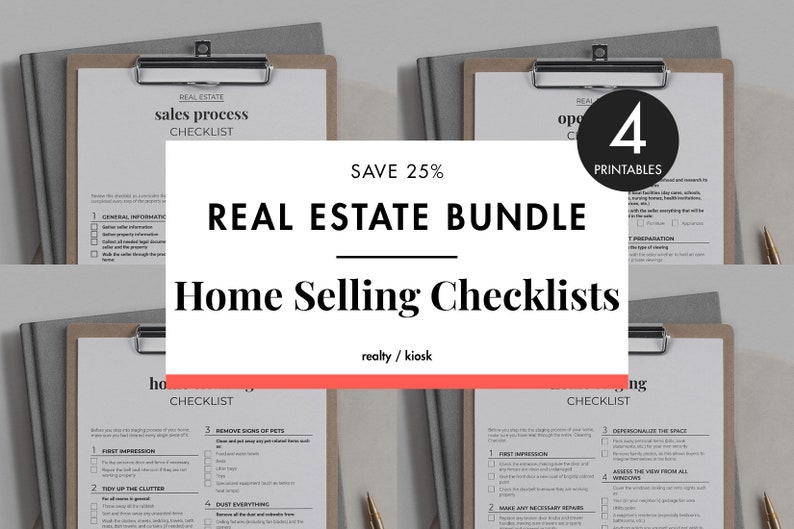 BUNDLE Real Estate Marketing Printable Checklist Seller Agent | Etsy