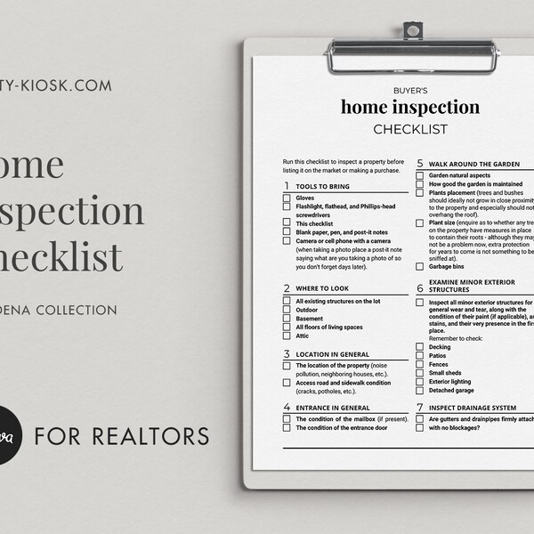 Home Inspection Checklist Template - Etsy