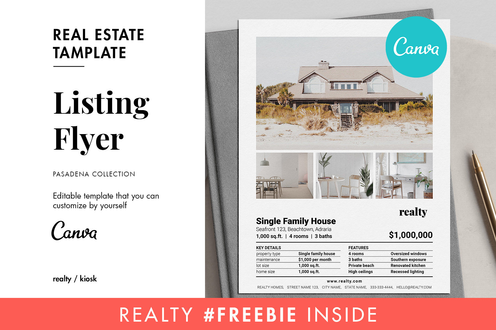 Canva Real Estate Agent Flyer Listing Agent Flyer Property | Etsy