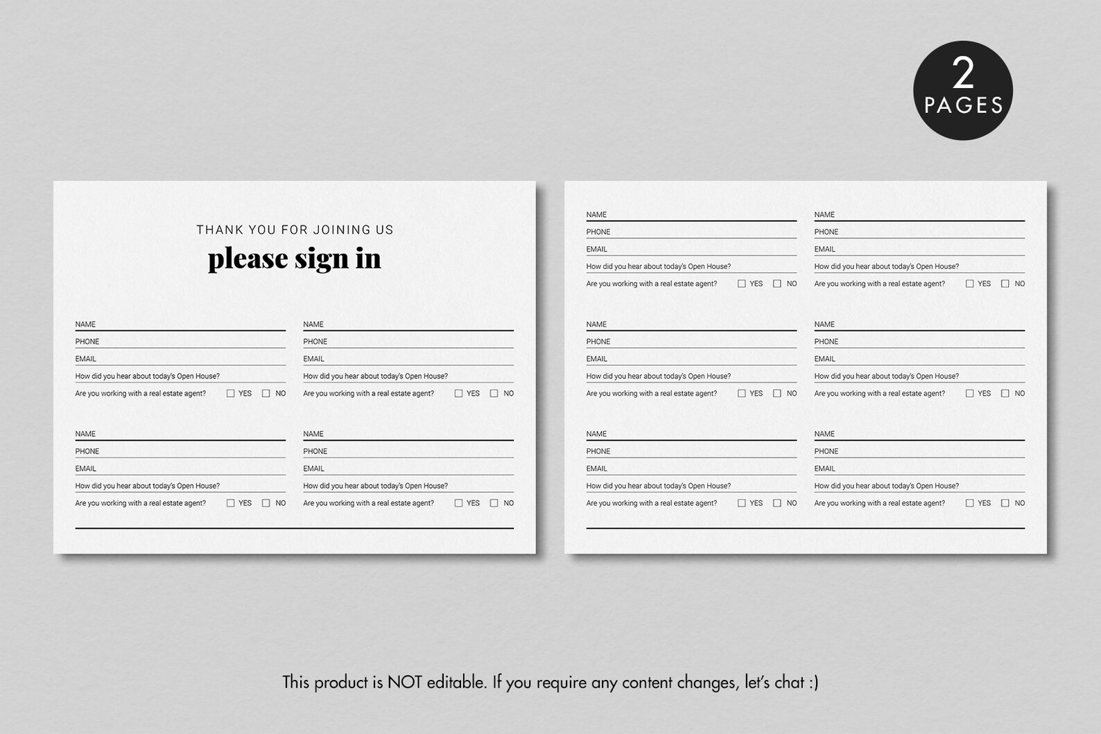 Open House Sign in Sheet, Open House Guest Sign In, Sign in Sheet ...