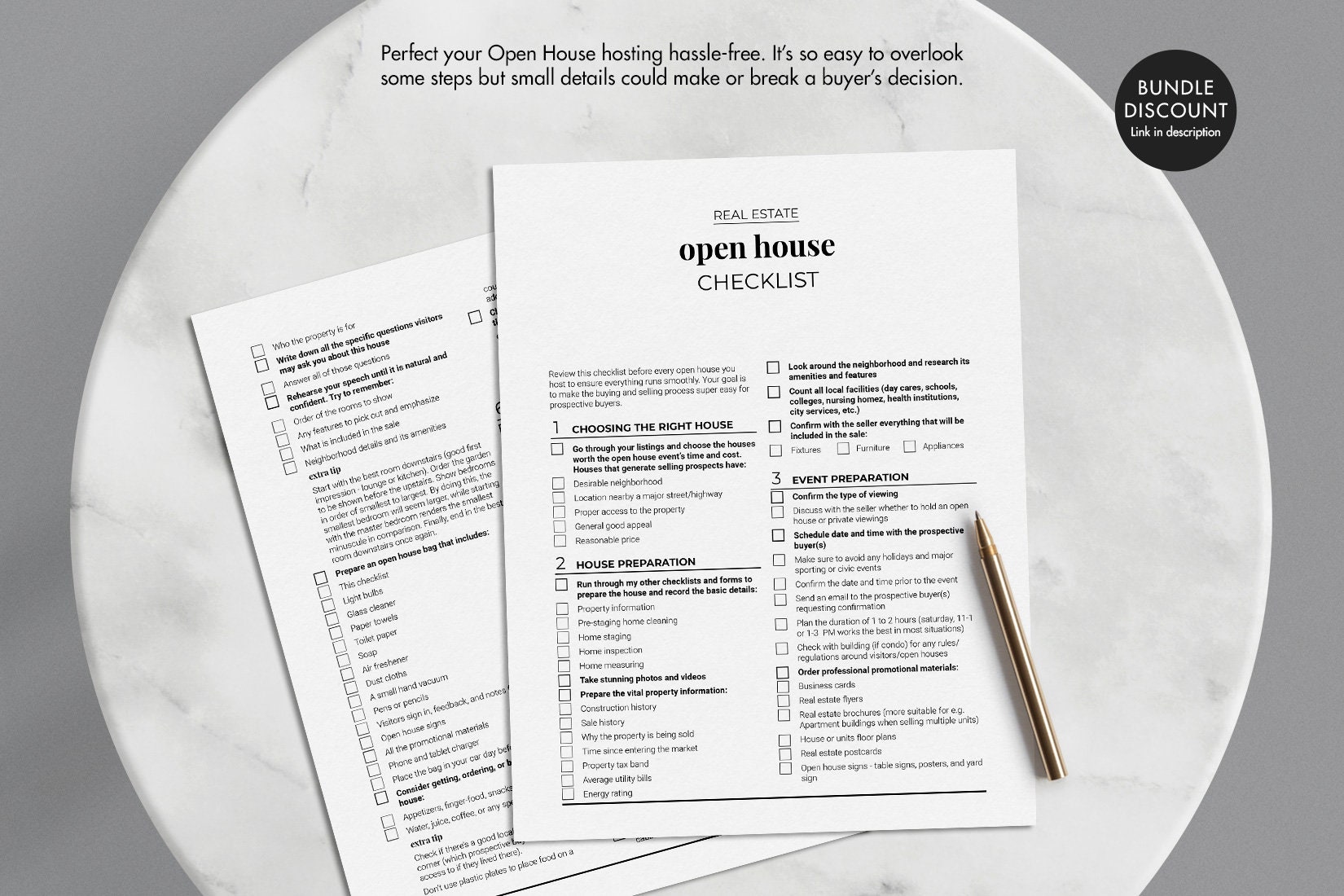 Real Estate Open House Checklist, Open House Marketing Checklist, Home ...
