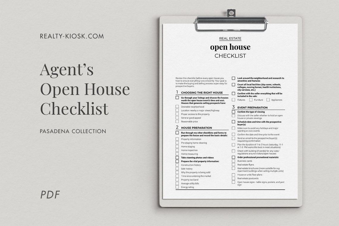 Real Estate Open House Checklist Open House Marketing - Etsy