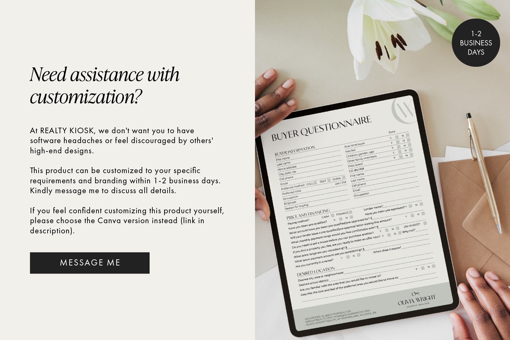 Home Buyer and Seller Intake Form, Real Estate Web Form, Buyer ...