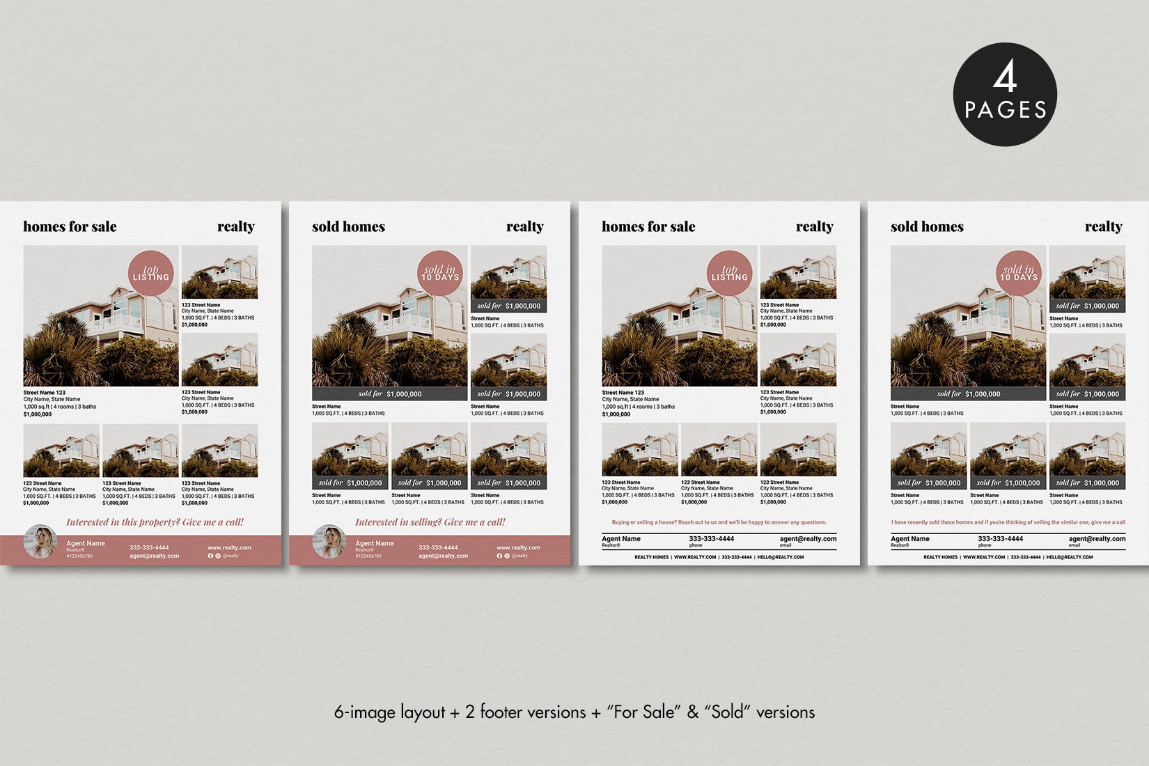 Realtor Multiple Listings Flyer, Homes for Sale, Recently Sold, Real ...