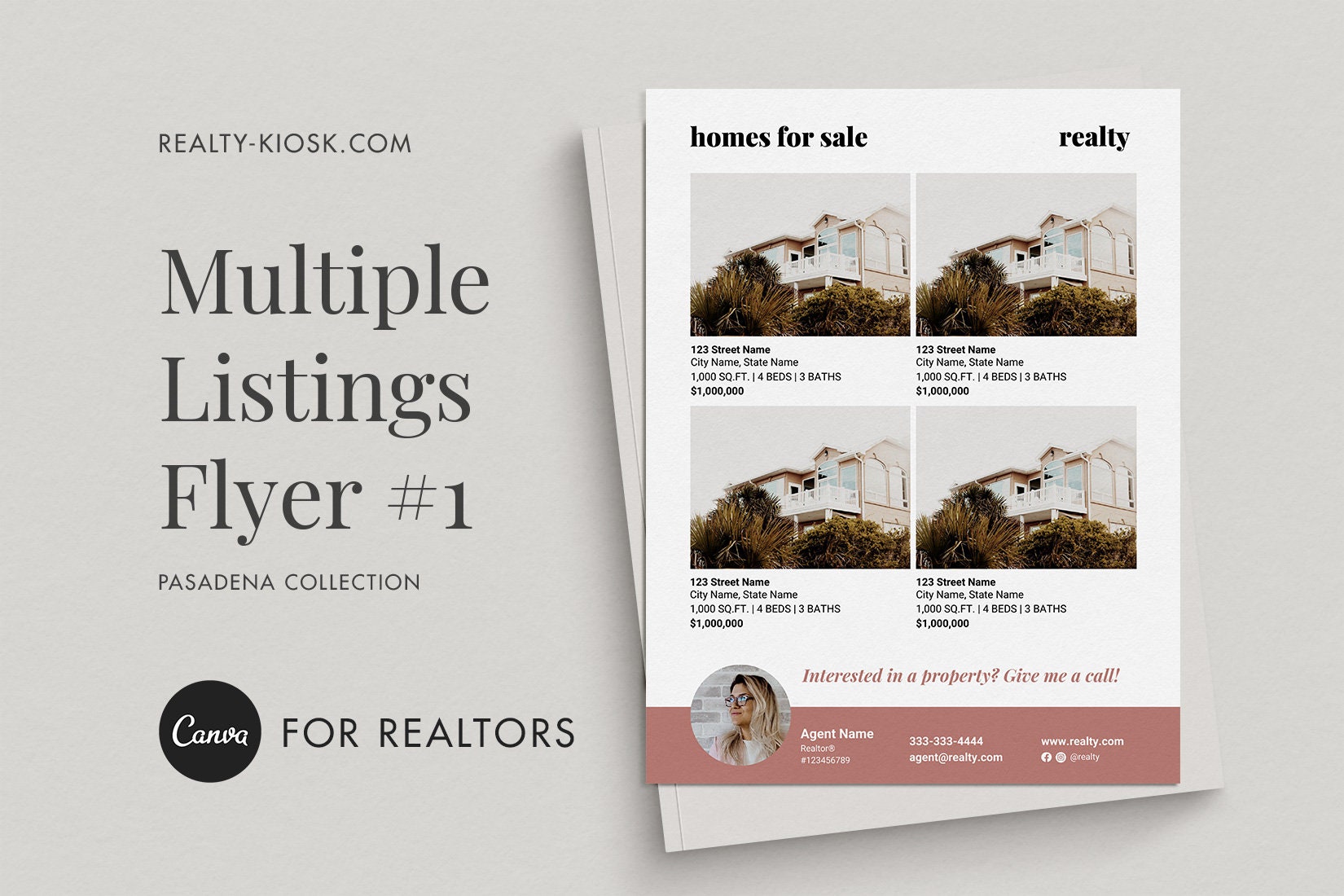 Canva Real Estate Flyer Template Multiple Listings Flyer - Etsy