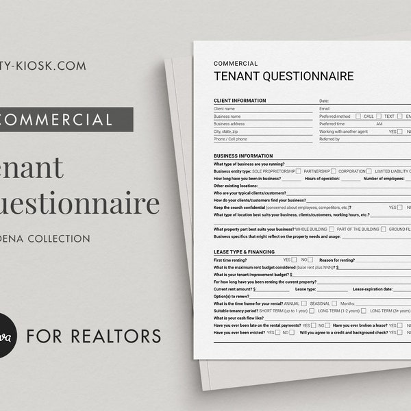 Real Estate Client Intake Form Rental - Etsy