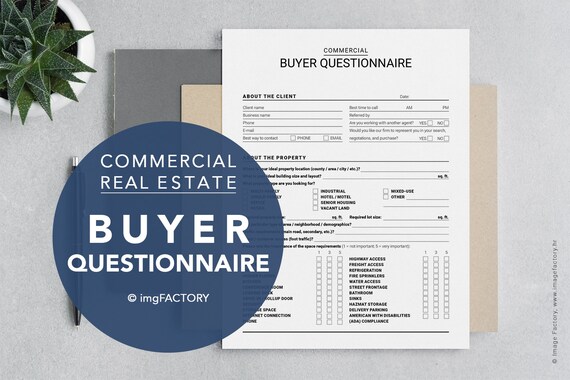 Commercial Real Estate Buyer Questionnaire Real Estate | Etsy