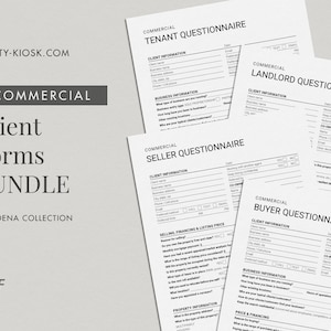 Commercial Real Estate Bundle, Buyer Questionnaire, Seller ...