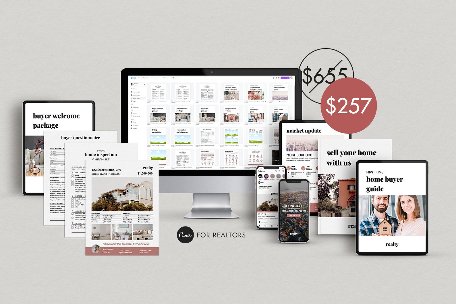 Massive Real Estate Bundle, Realtor Canva Bundle, Home Buyer Guide ...