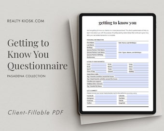 Get to Know Your Client Questionnaire - Etsy