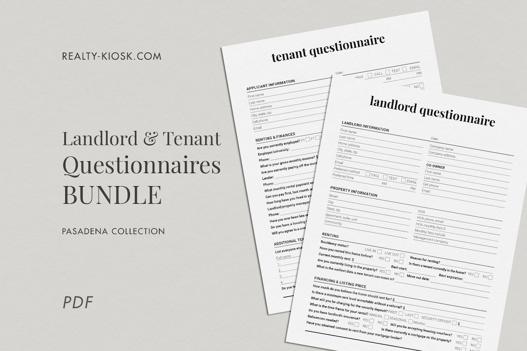 Ensemble immobilier, Questionnaire du locateur, Questionnaire du ...