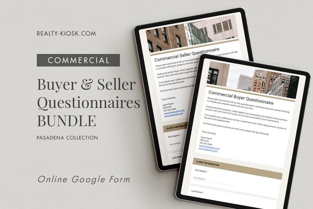 Commercial Buyer Questionnaire, Commercial Seller Questionnaire, Buyer ...