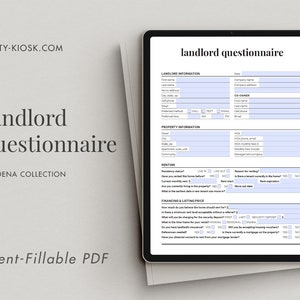 Fillable Real Estate Landlord Form, Fillable Landlord Questionnaire ...