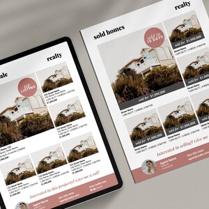 Realtor Multiple Listings Flyer, Homes for Sale, Recently Sold, Real ...