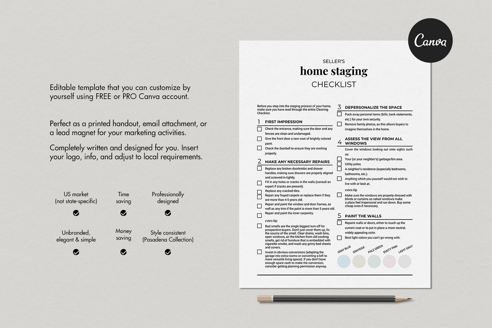 Home Staging Checklist Property Staging Checklist Open House - Etsy