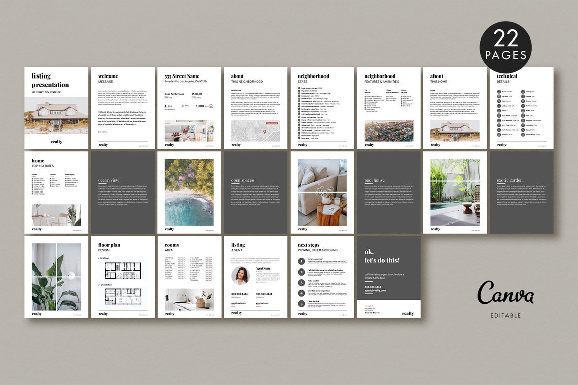 Real Estate Listing Presentation Canva Template Property - Etsy