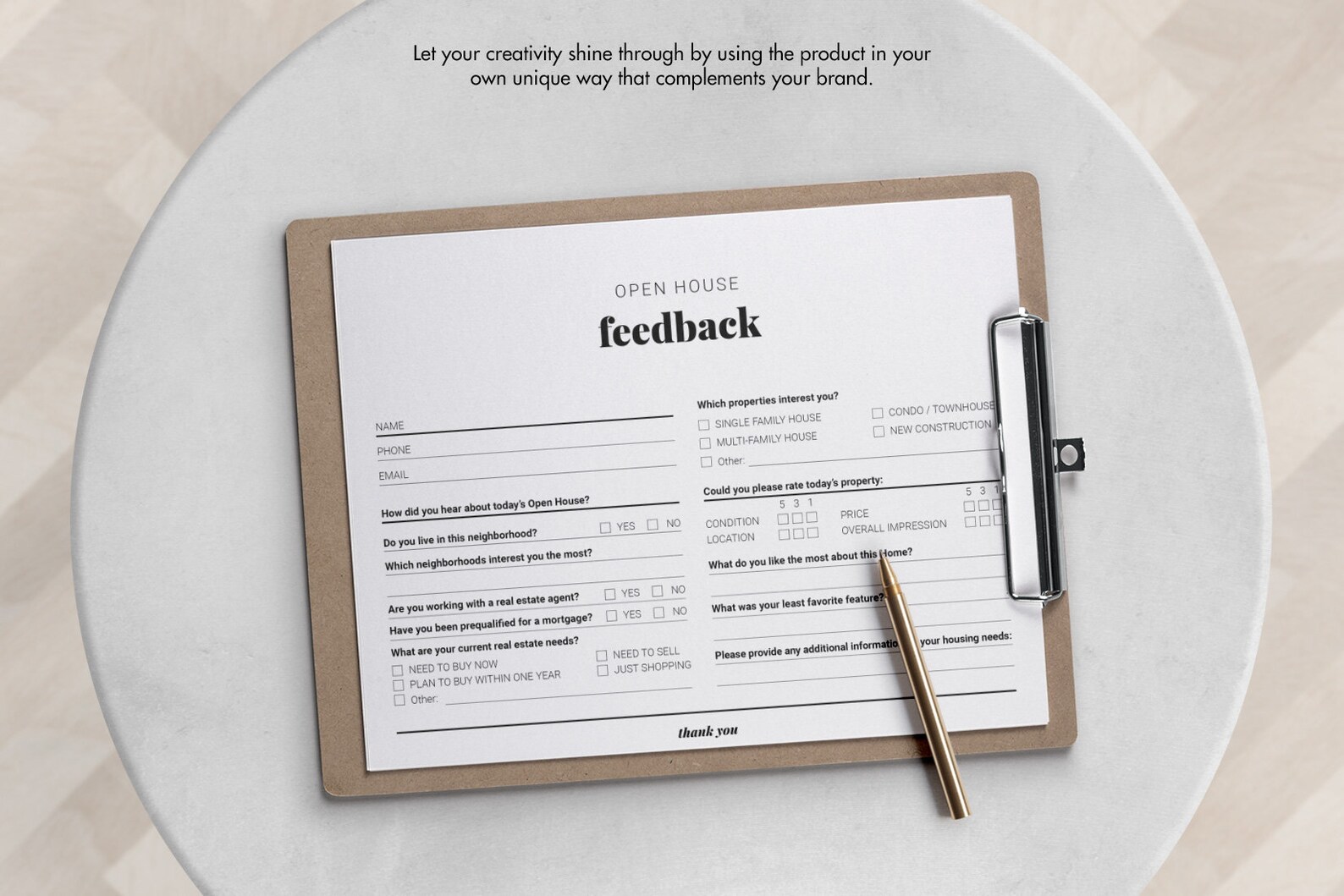 Open House Feedback Form, Guest Feedback Form, Open House Questionnaire ...