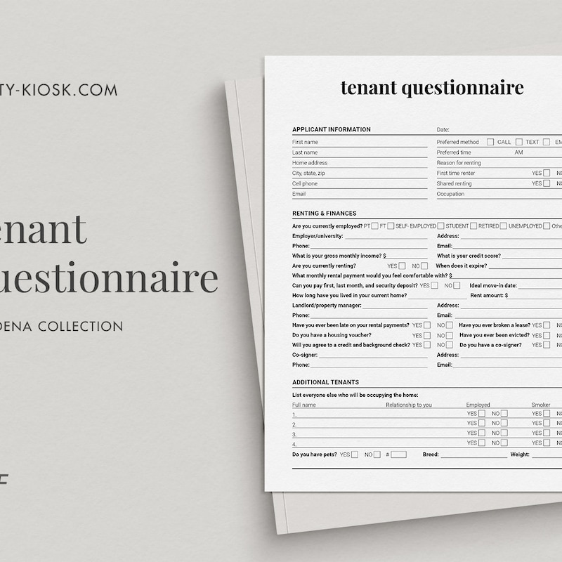 Tenant Intake Form - Etsy