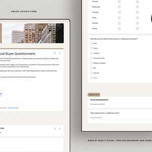 Commercial Real Estate Questionnaires, Realtor Client Forms, Buyer ...