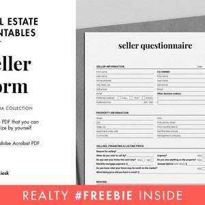 Real Estate Seller Questionnaire Client Questionnaire Form | Etsy