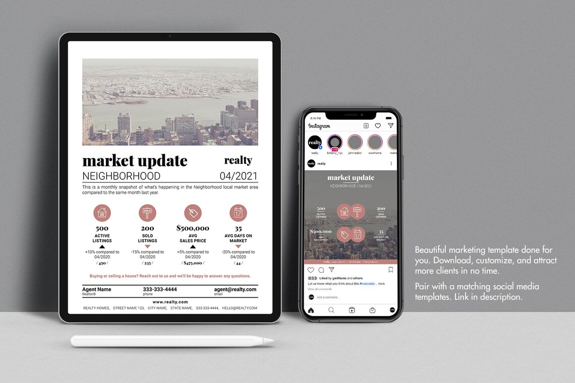 Canva Real Estate Market Update Template Realtor Market | Etsy