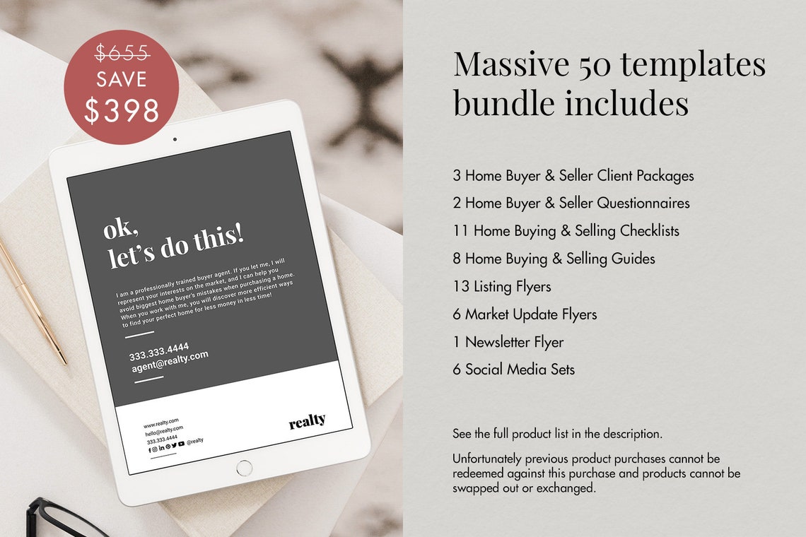 Massive Real Estate Bundle Realtor Canva Bundle Home Buyer - Etsy